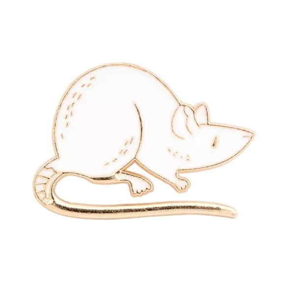 Jewelry | 63 White Mouse Rat Enamel Pin | Poshmark